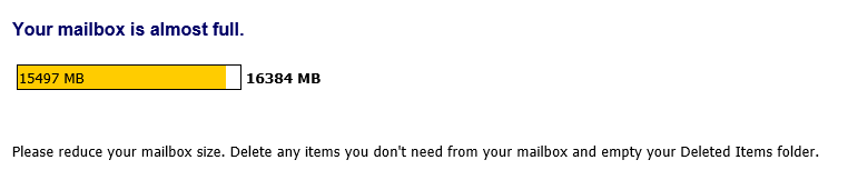 Your mailbox is almost full (Exchange Server 2019) - IT Support Camp