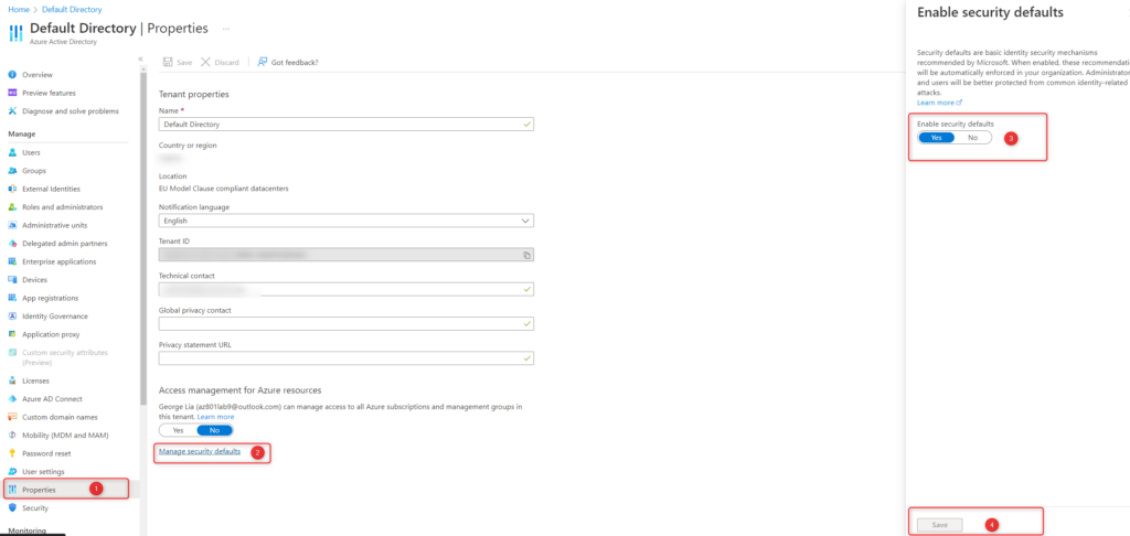 Enable and disable Azure security defaults - IT Support Camp